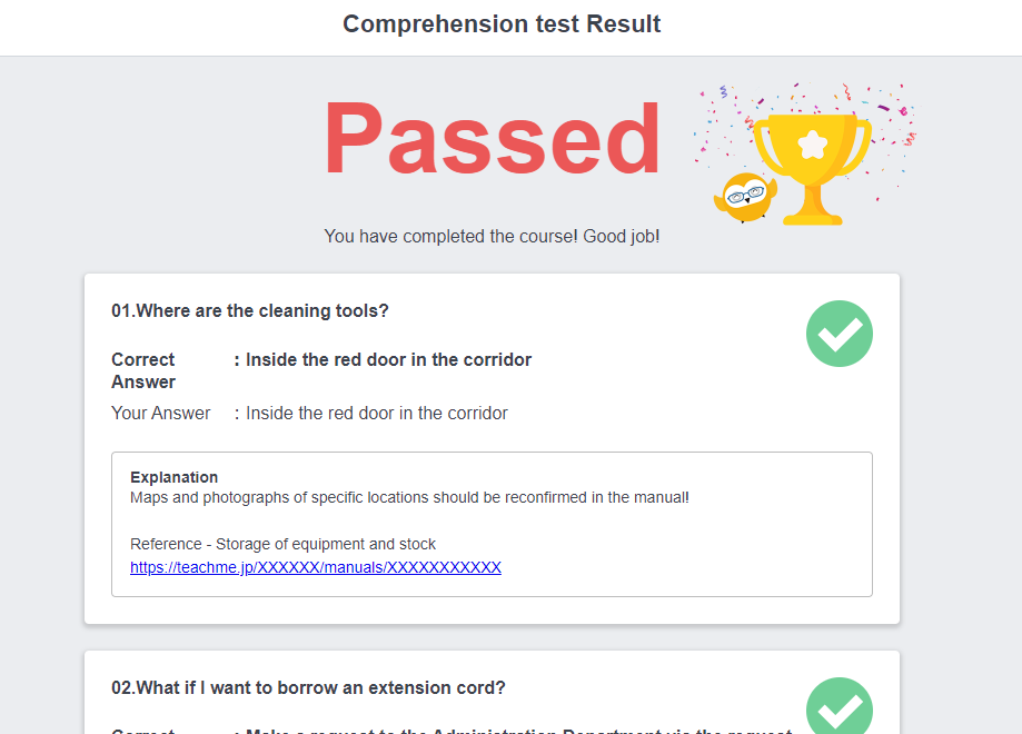 Add the comprehension test function! You can also test with the ...