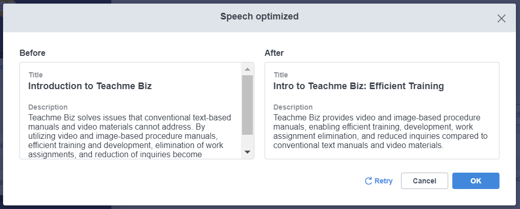 New release of the "Teachme AI"! Automate manual creation with AI | Released on 2024/06/27 ...