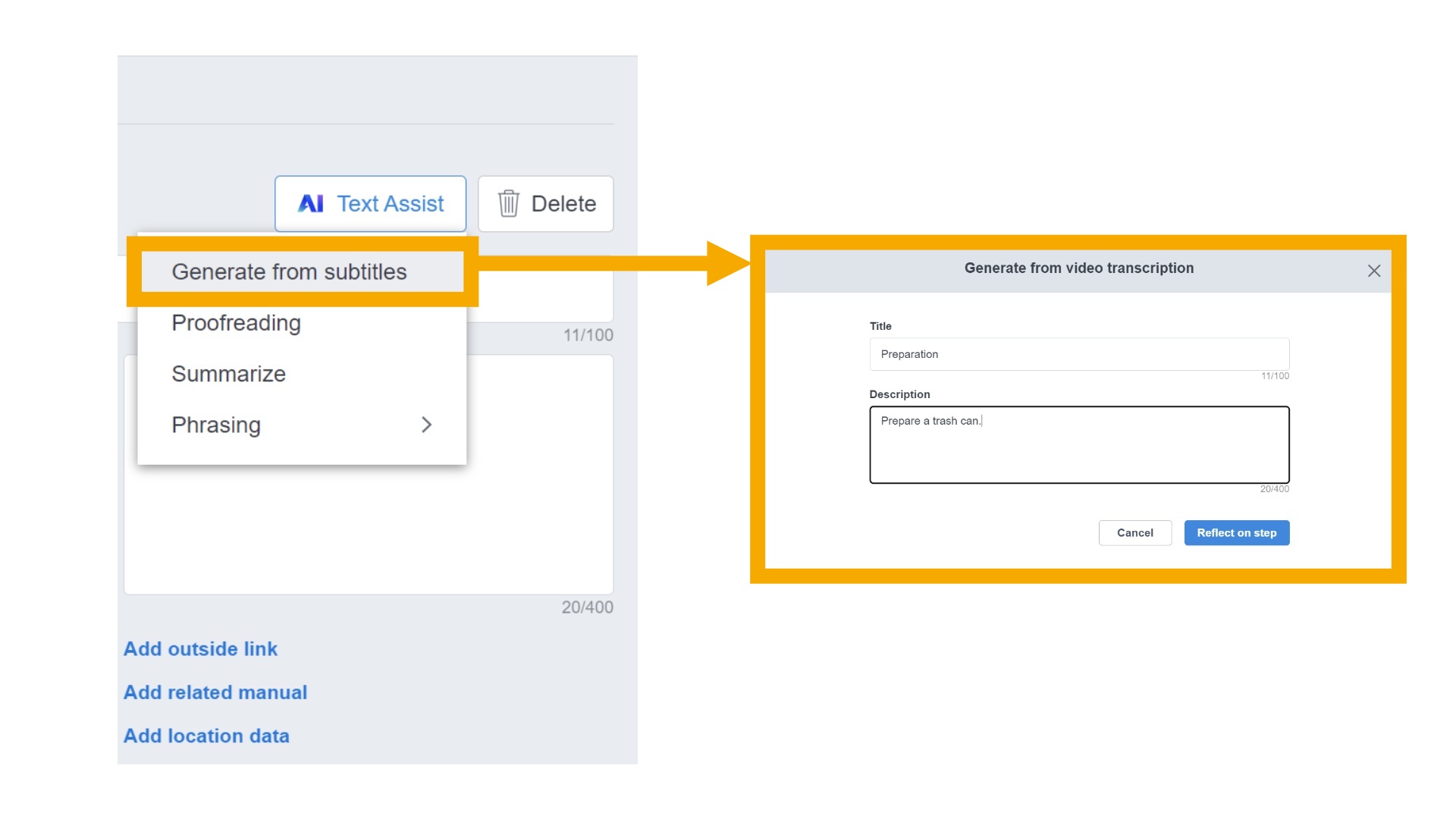 Please tell me about the feature that generates titles and descriptions ...